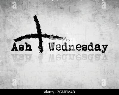 Ash Wednesday Poster Or Banner Background, flat vector modern ...