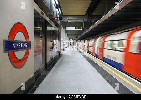 London Underground Nine Elms station on the Northern line, London ...