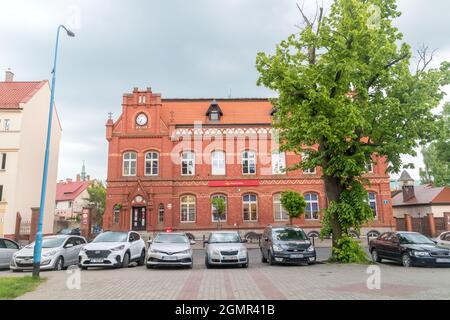 Lubin, Poland - June 1, 2021: Town hall of Lubin, built in 1768 in ...