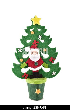 Artificial Christmas tree isolated on white background with clipping ...