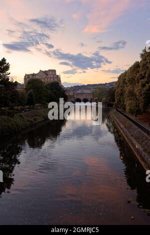 Bath cityscape sunset golden hour Stock Photo - Alamy
