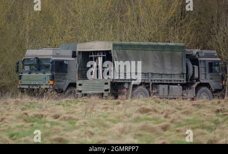 British army MAN SV 4x4 utility support vehicle in action on a military ...