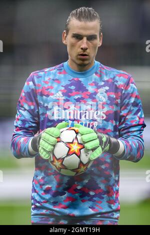 Andriy Lunin of Real Madrid during the La Liga EA Sports match between ...