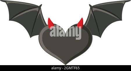 Red bat with heart shape on white background illustration Stock Vector ...