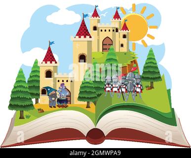Medieval open book theme illustration Stock Vector Image & Art - Alamy