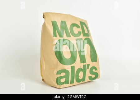 McDonalds Food Parcel isolated on White background with Clipping Path ...