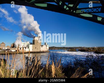 The giant Irving Pulp Mill and famous Reversing Falls of the St John ...
