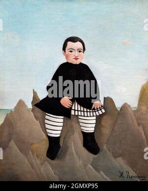 Boy on the Rocks by Henri Rousseau Stock Photo - Alamy
