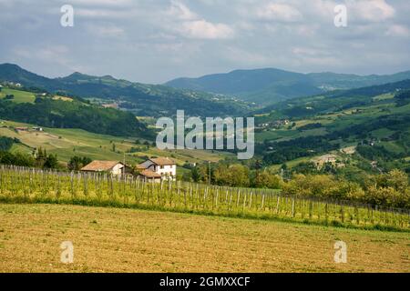 Rural landscape near Nibbiano, Piacenza province, Emilia-Romagna, Italy ...