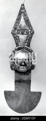 Gold Turquoise,Ceremonial knife Tumi Peru Sican culture Lambayeque 9 ...