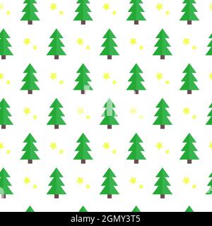 Christmas seamless pattern with christmas trees and stars Stock Vector ...