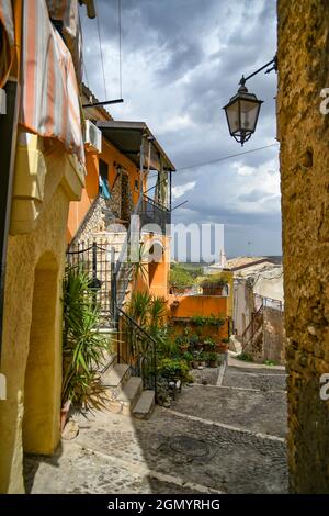 A narrow street in Lavello, an old town in Basilicata region, Italy ...