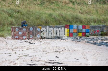 Large concrete blocks used as second world war anti-tank defences on ...