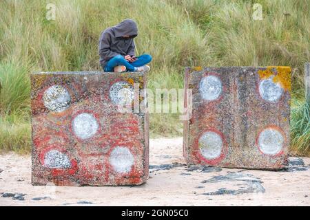 Large concrete blocks used as second world war anti-tank defences on ...