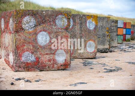 Large concrete blocks used as second world war anti-tank defences on ...