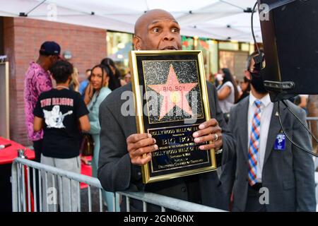 Radio personality Big Boy poses during a Hollywood Walk of Fame ...