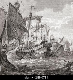 Battle of Cape Ecnomus, 256 BC Stock Photo - Alamy