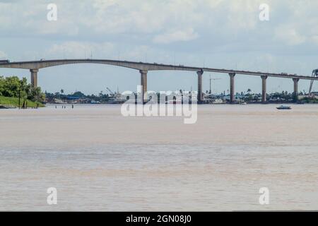 Jules Wijdenbosch Bridge over the Suriname River, Paramaribo, Suriname ...