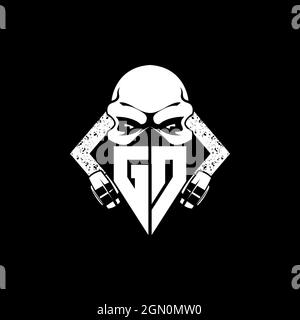 GC Logo monogram with Skull Shape designs template vector icon modern ...