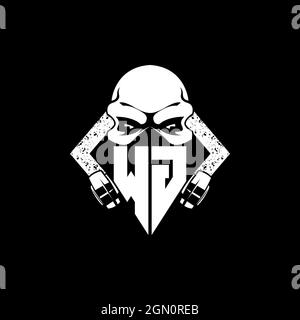 GW Logo monogram with Skull Shape designs template vector icon modern ...
