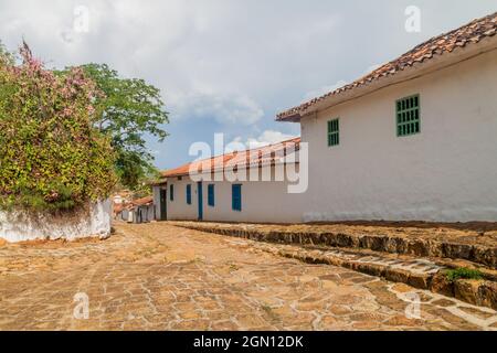 Old colonial houses in Barichara village, Colombia Stock Photo - Alamy