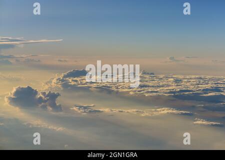 Amazing pink purple sky during sunset over beautiful natural view of ...