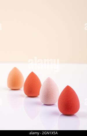 Different makeup sponges on white background, closeup Stock Photo - Alamy