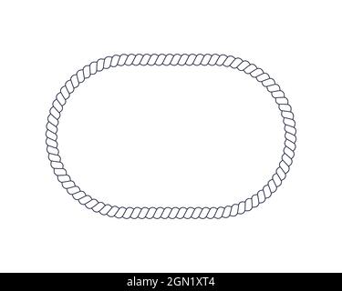 Rectangle rope frame for photo or picture in retro yacht style. Design ...