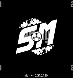 SM Initial ESport gaming logo. Modern head Skull shape template vector ...