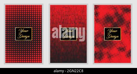 Modern cover design set. Luxury black, gold background with abstract ...