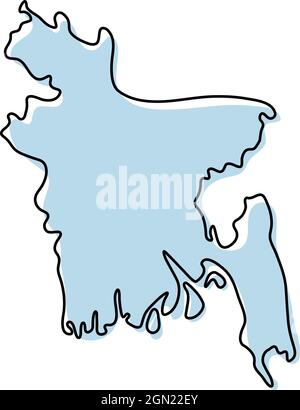 Stylized simple outline map of Bangladesh icon Stock Vector Image & Art ...