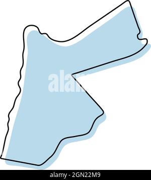 Stylized simple outline map of Jordan Stock Vector Image & Art - Alamy