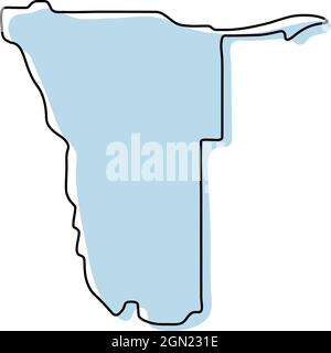 Stylized simple outline map of Namibia icon Stock Vector Image & Art ...