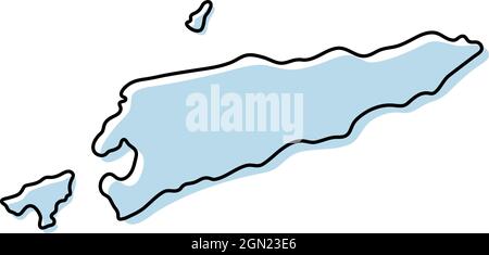 Stylized simple outline map of Timor-Leste icon Stock Vector Image ...