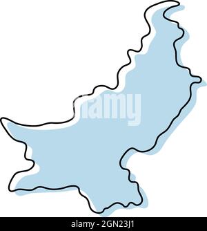 Stylized simple outline map of Pakistan icon Stock Vector Image & Art ...