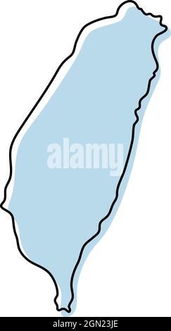 Stylized simple outline map of Taiwan icon Stock Vector Image & Art - Alamy