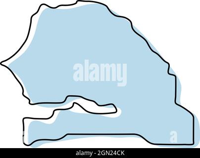 Stylized simple outline map of Senegal icon Stock Vector Image & Art - Alamy