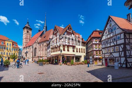 Altmarkt and Stadtkirche St. Georg in Schmalkalden, Thuringia, Germany ...