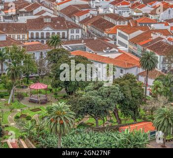 Old historic buildings in Azores Islands, Portugal Stock Photo - Alamy