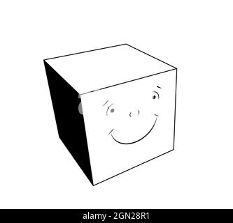 learning basic emotions and feelings for kids, sadness. black and white ...