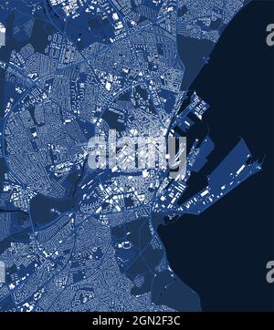 Aarhus map. Detailed map of Aarhus city administrative area. Cityscape ...
