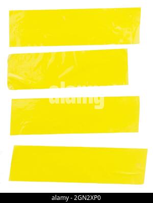 Yellow tapes isolated on white background Stock Photo - Alamy