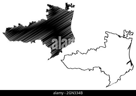 Cuddalore district (Tamil Nadu State, Republic of India) map vector ...