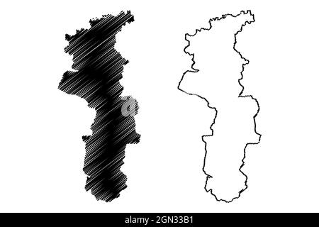 Coimbatore district (Tamil Nadu State, Republic of India) map vector ...