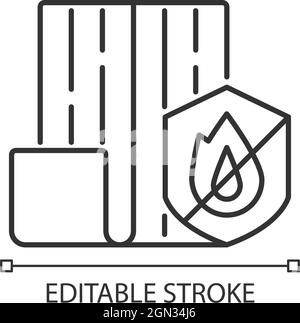 fire resistance icon linear thin line icon graphics set black and white ...