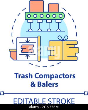 Waste baler abstract concept vector illustration Stock Vector Image ...