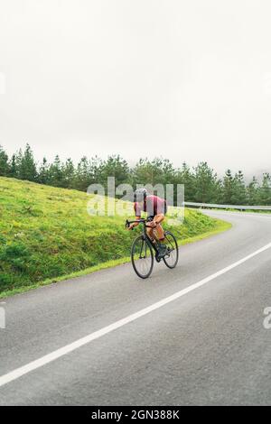 Bicyclist on a Bike Lane against Hungarian parliament building Stock ...