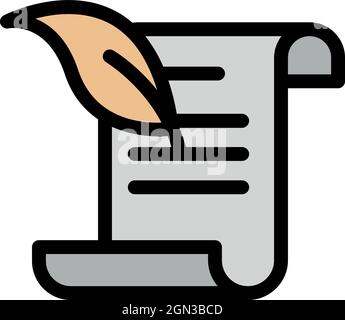 Study papyrus icon flat vector. Final exam. Paper write Stock Vector ...