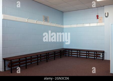 Sports hall changing room Stock Photo - Alamy