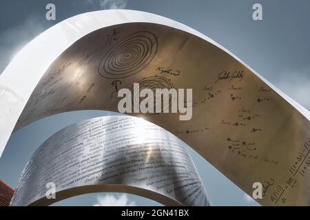 CERN, Geneva, Switzerland. "Wandering the immeasurable" monument ...